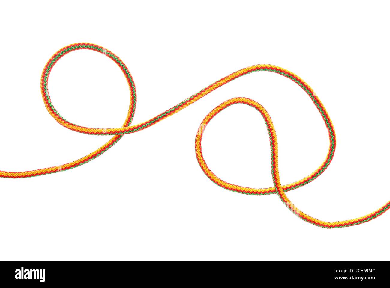 Long rope on white background Stock Photo - Alamy