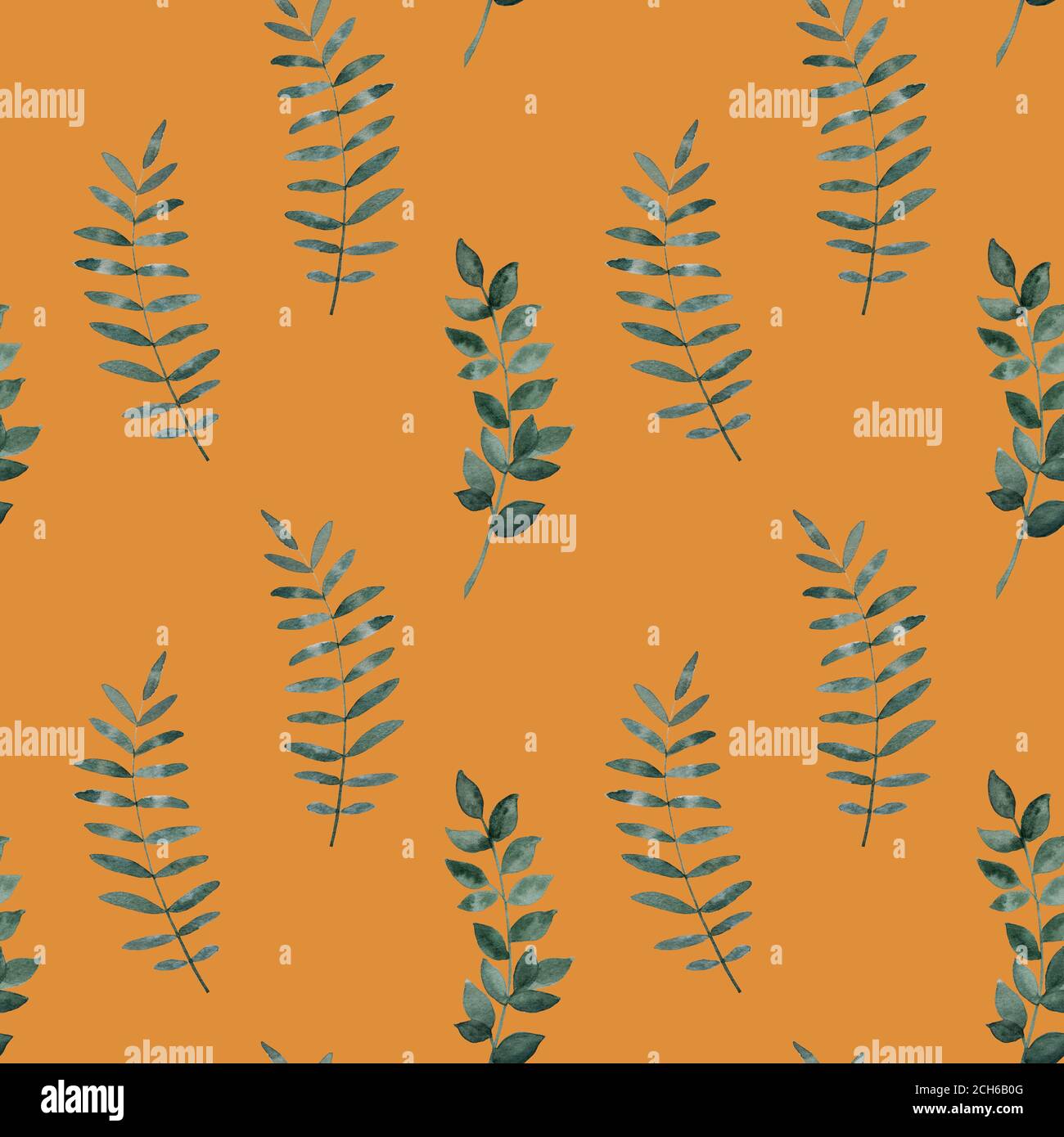 Bright picture with the image of painted plants. Close-up, view from ...