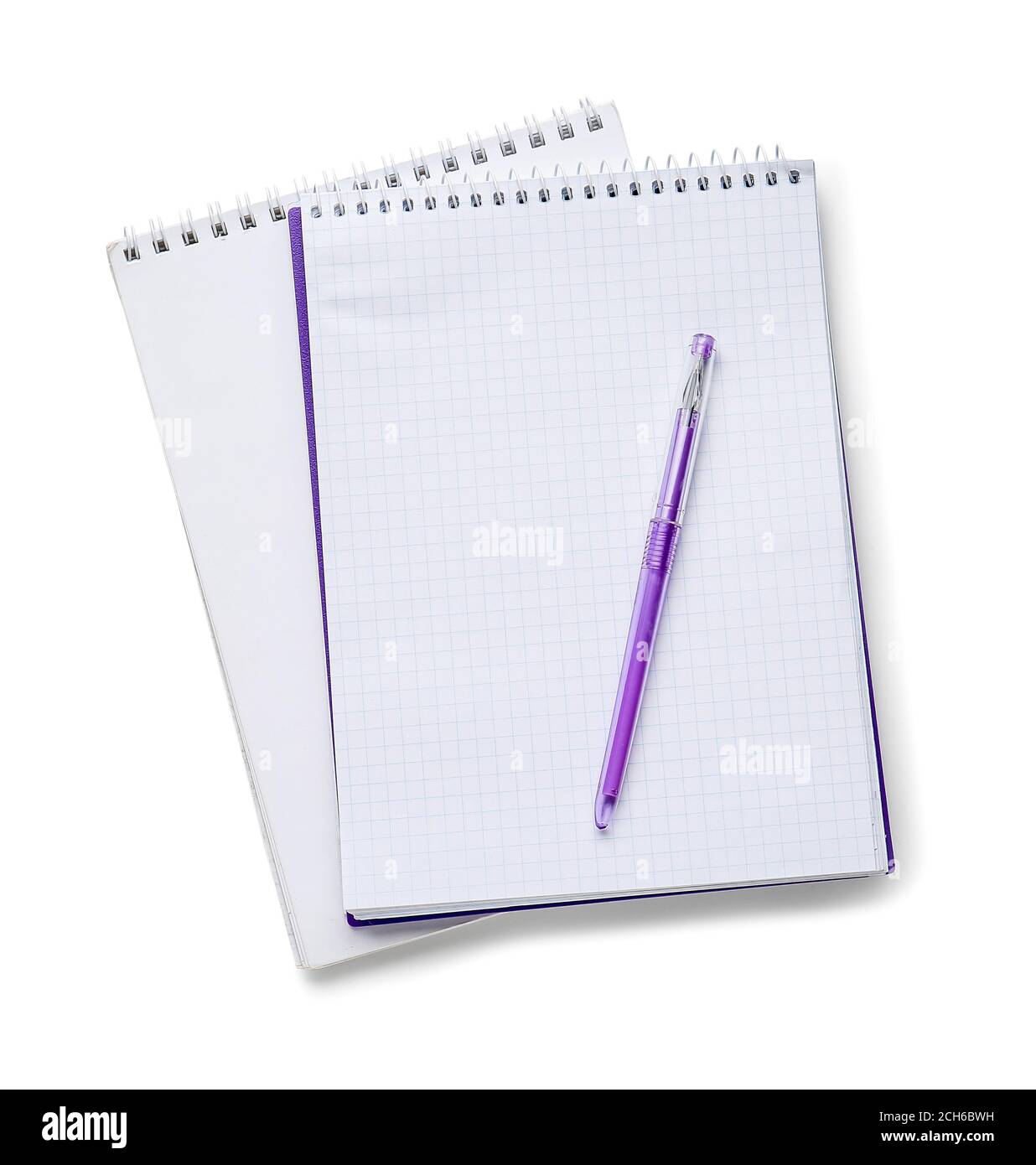 Notebooks and pen on white background Stock Photo - Alamy