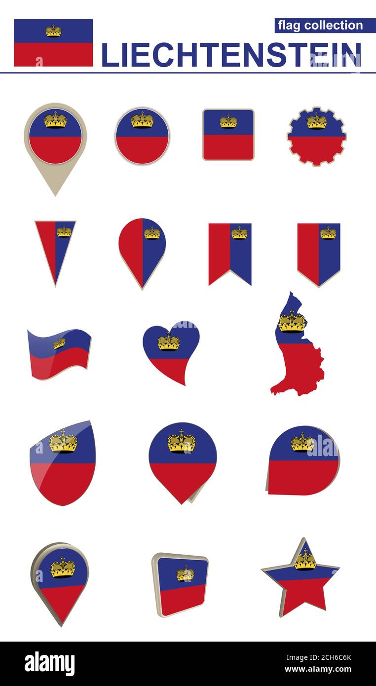 Liechtenstein Flag Collection. Big set for design. Vector Illustration ...