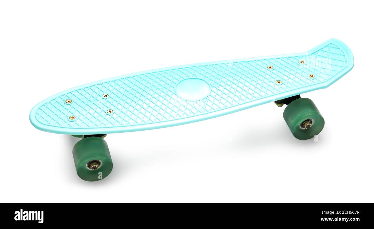 Color skateboard on white background Stock Photo - Alamy