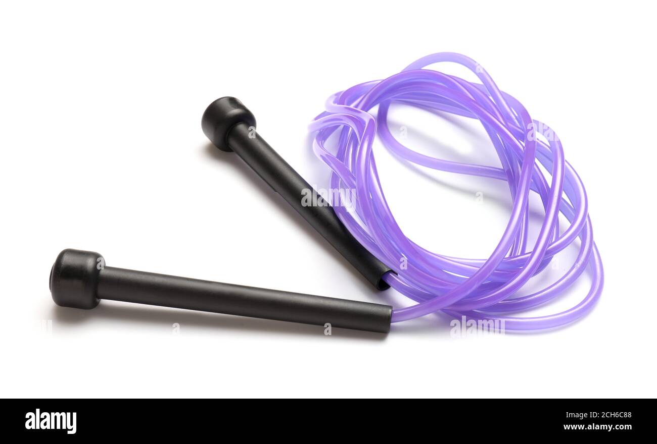 Jumping rope on white background Stock Photo - Alamy