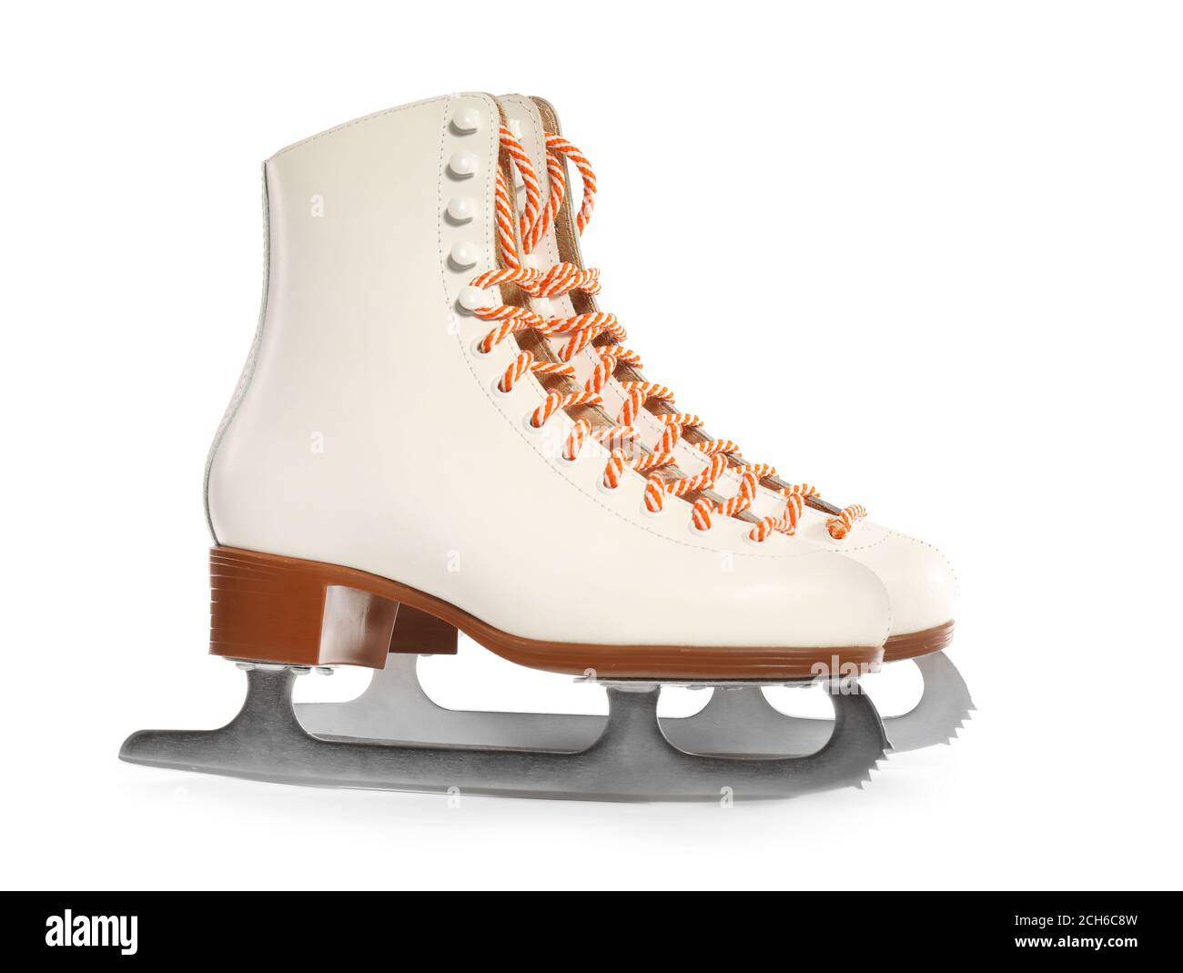 Ice skates on white background Stock Photo - Alamy