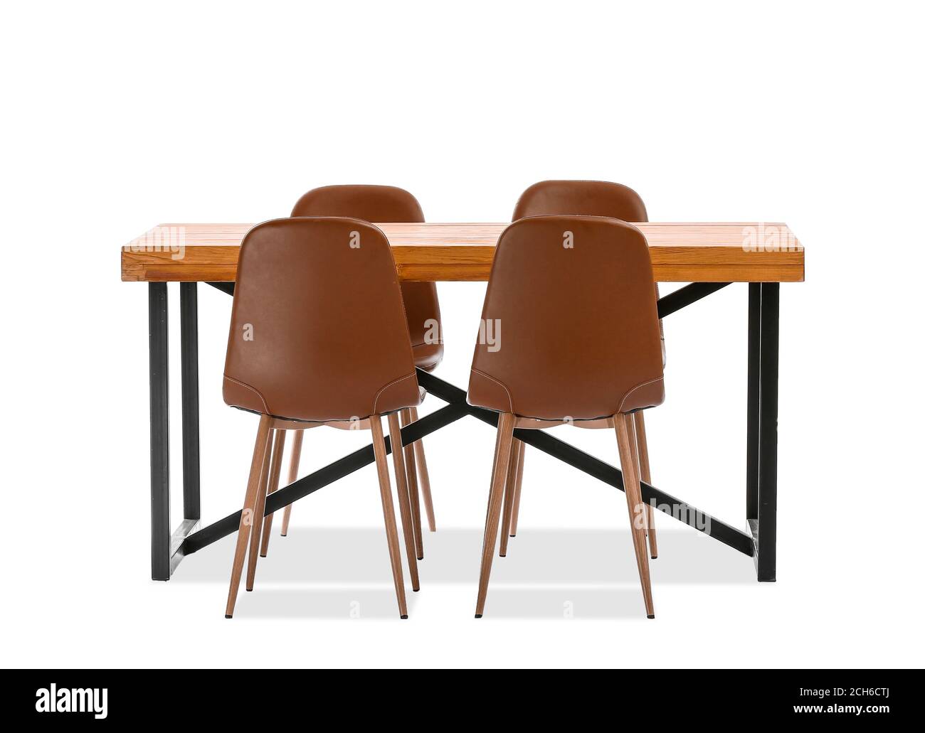 Table and chairs on white background Stock Photo - Alamy