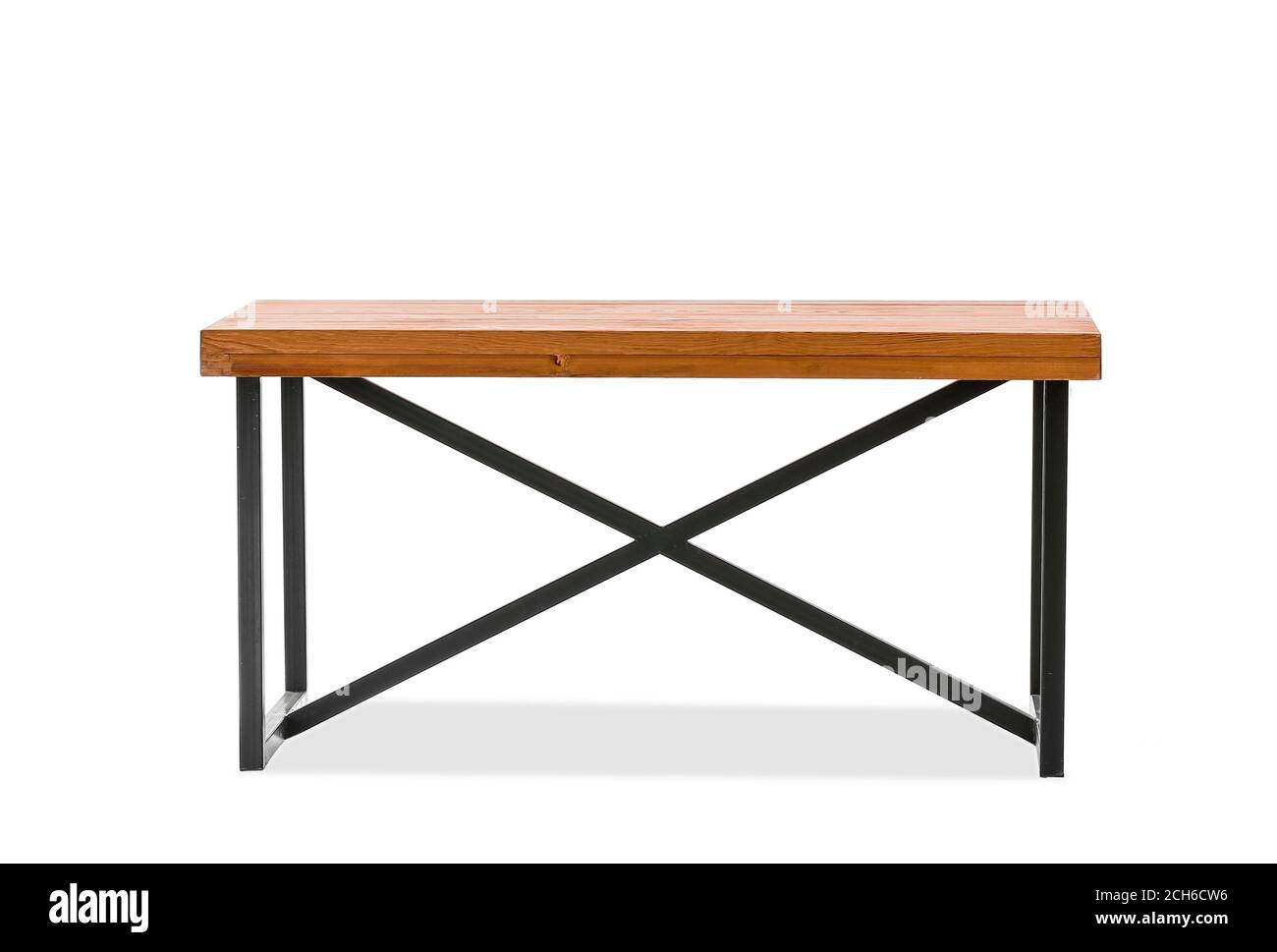 Wooden table on white background Stock Photo - Alamy