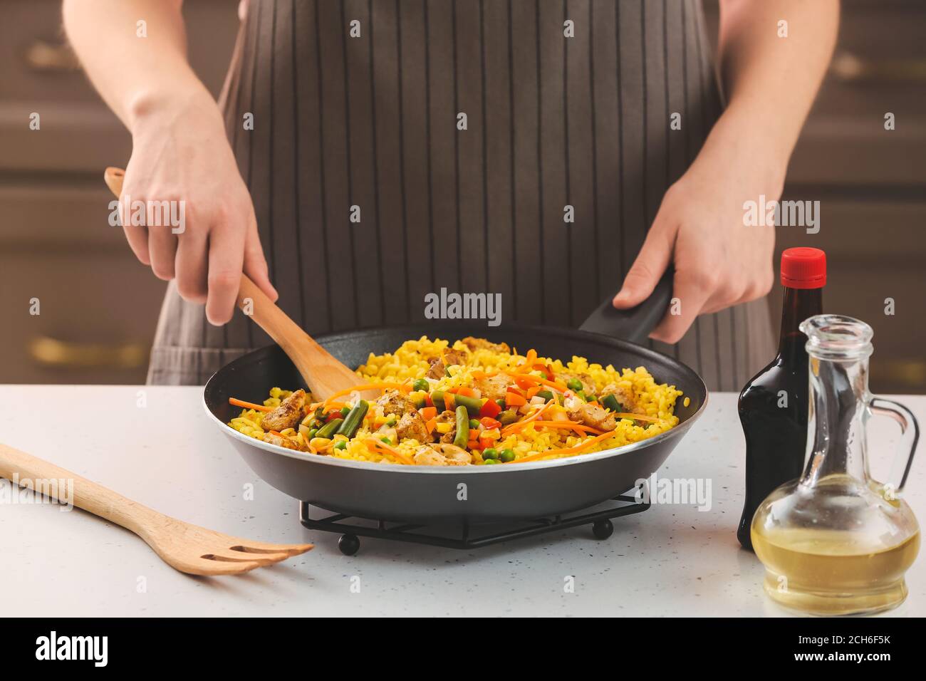 Woman tasty fried rice hi-res stock photography and images - Alamy
