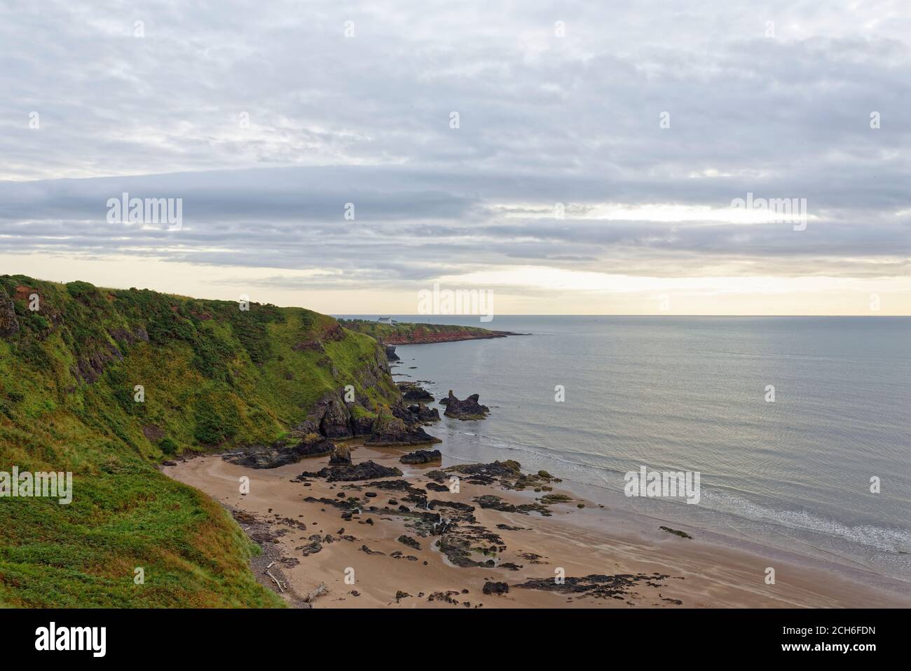 The Northern extremity of the sandy beach at the St Cyrus Nature ...