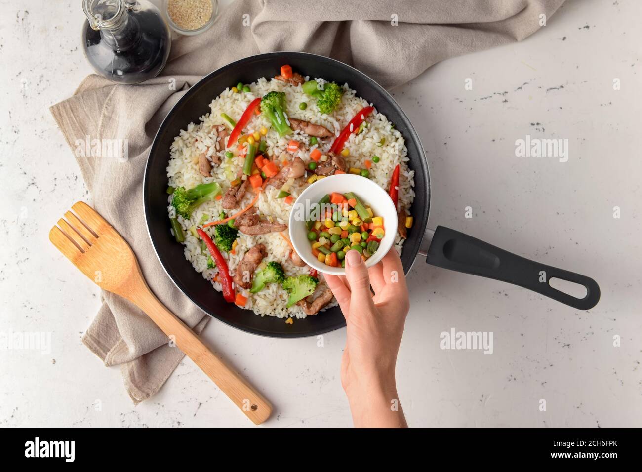 Fried rice top view hi-res stock photography and images - Alamy