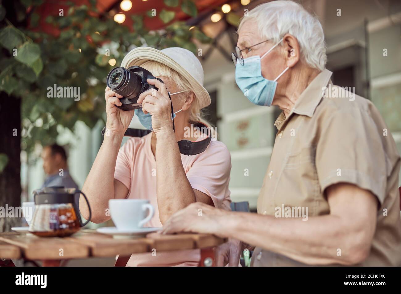 Senior lady taking photos hi-res stock photography and images - Alamy