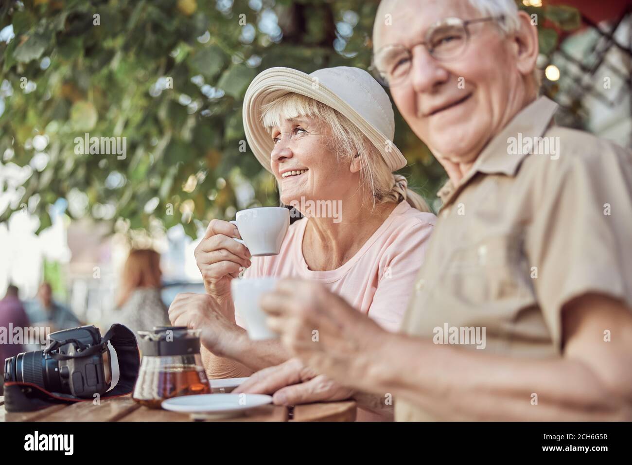 Two elderly people enjoying their leisure time Stock Photo - Alamy