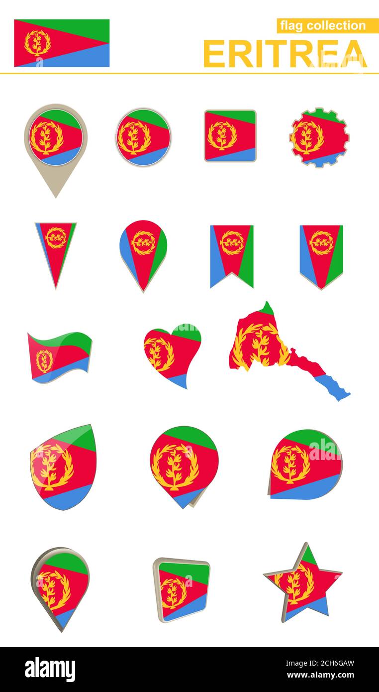Eritrea Flag Collection. Big set for design. Vector Illustration Stock Vector Image & Art - Alamy