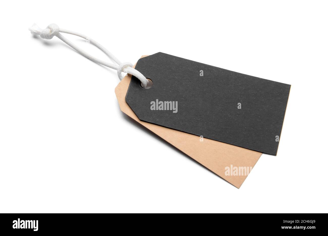 Blank paper tags on white background Stock Photo - Alamy