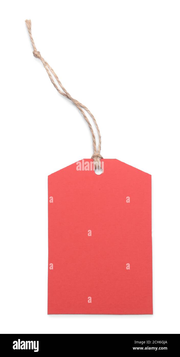 Blank paper tag on white background Stock Photo - Alamy
