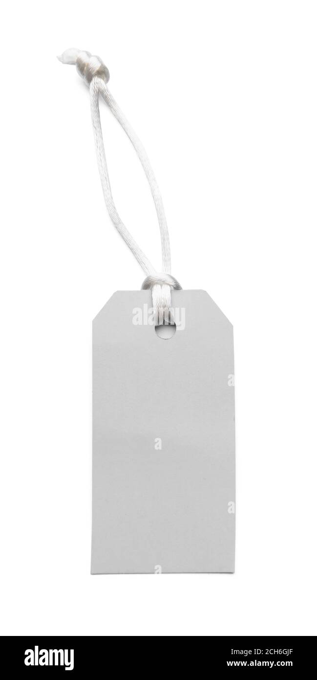 Blank paper tag on white background Stock Photo - Alamy
