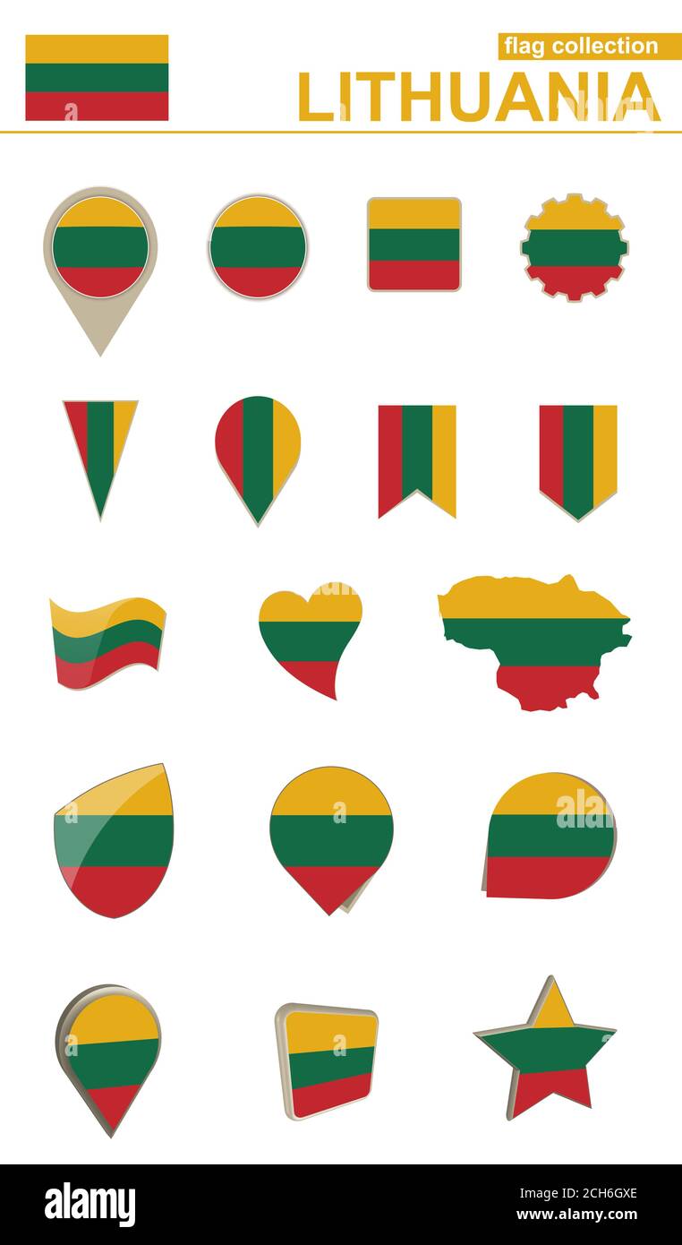 Lithuania Flag Collection. Big set for design. Vector Illustration ...