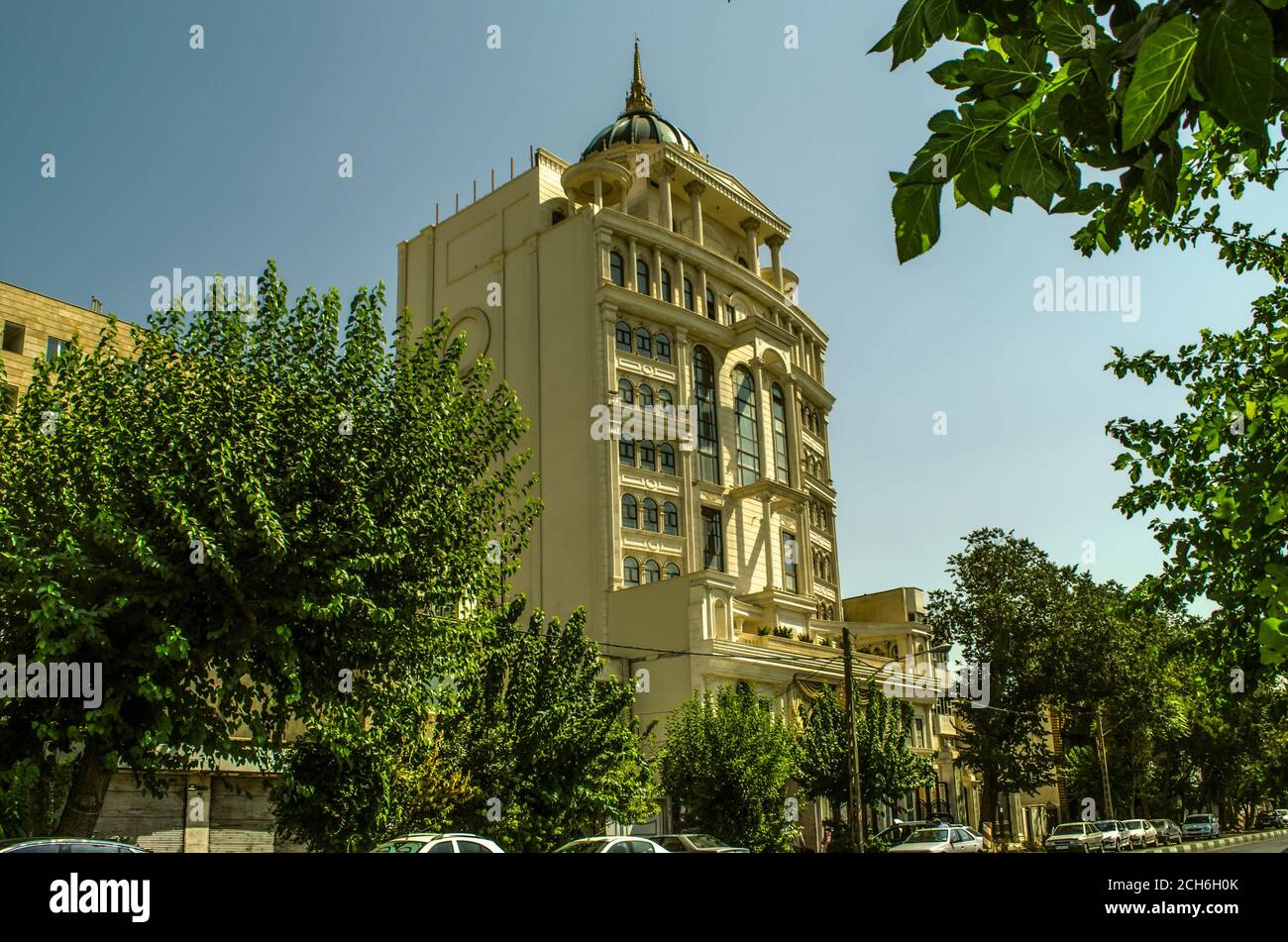 Tehran,Iran,July 07,2020:White building with a round dome with a spire ...