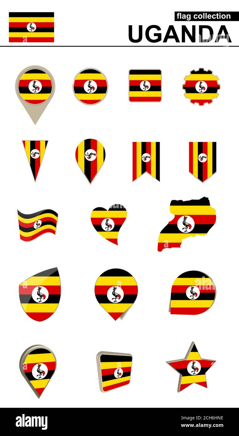 Uganda Flag Collection. Big set for design. Vector Illustration Stock Vector Image & Art - Alamy
