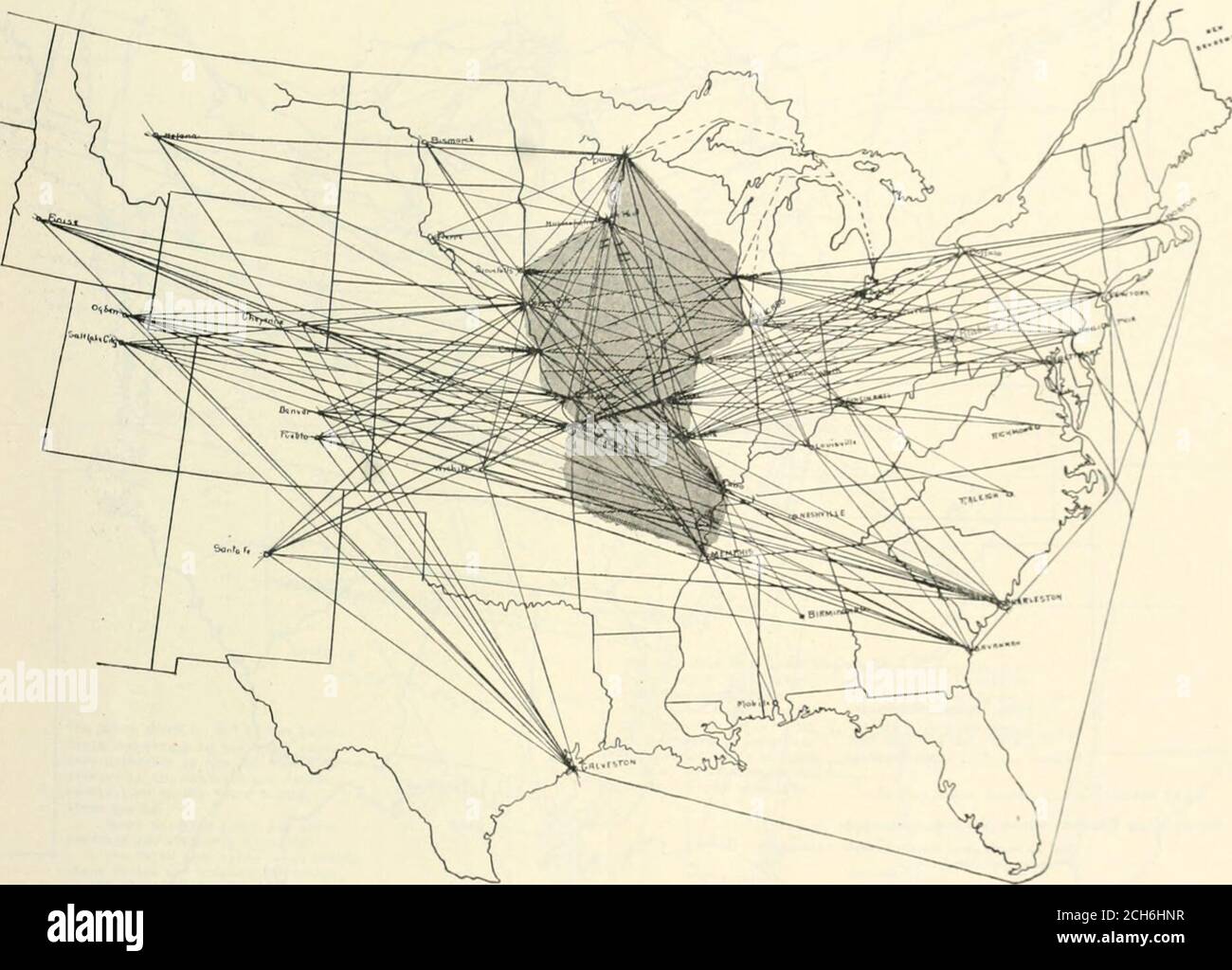 Illinois central railroad map hi-res stock photography and images - Alamy