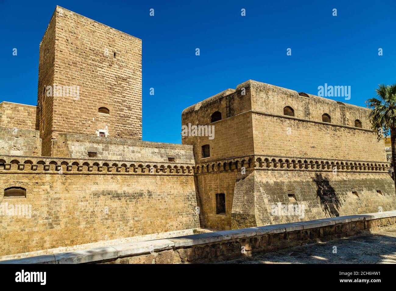 BARI, ITALY - SEPTEMBER 1, 2020: light is enlightening Norman-Swabian ...