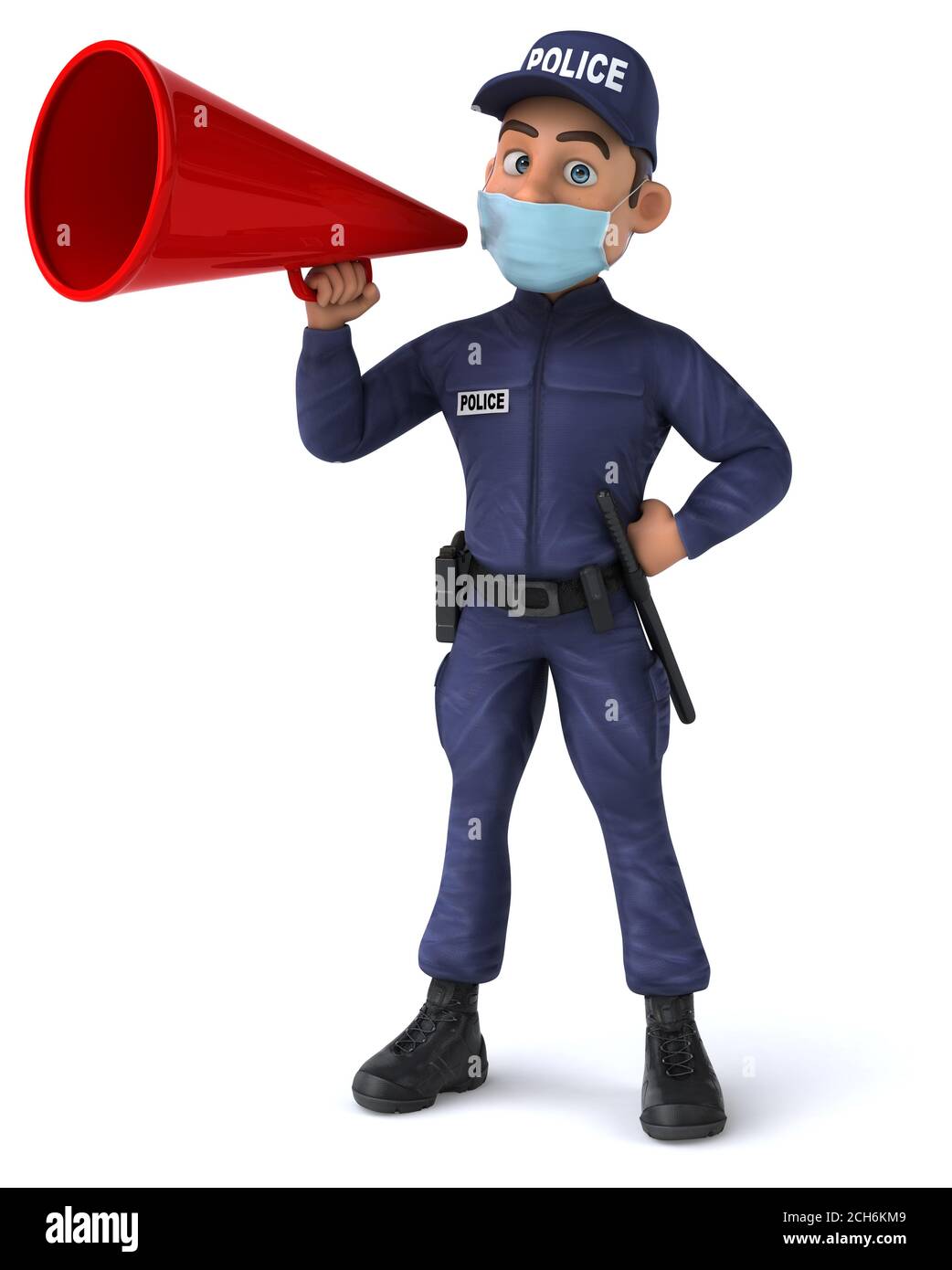 Fun 3D illustration of a cartoon Police Officer Stock Photo - Alamy