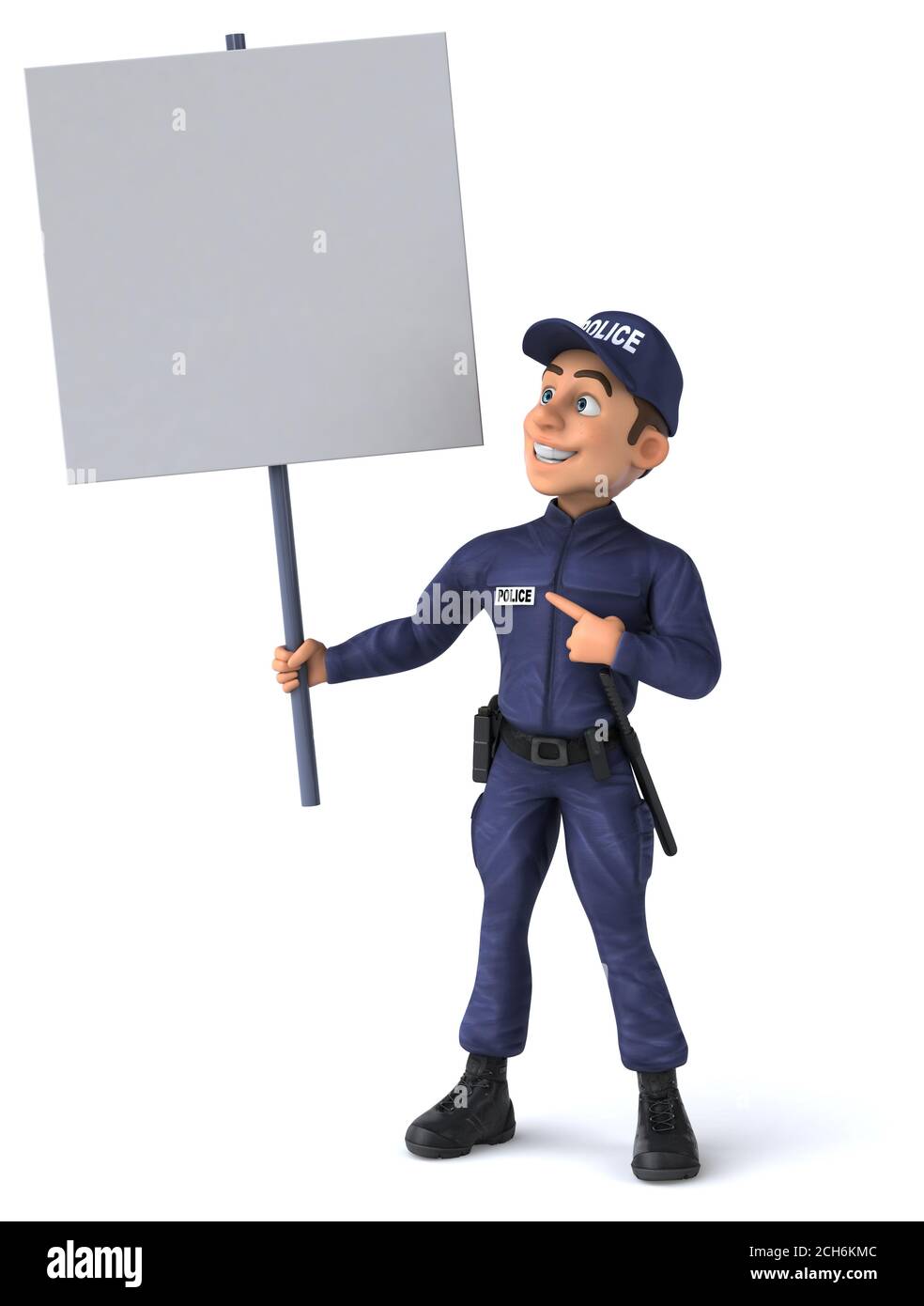Fun 3D illustration of a cartoon Police Officer Stock Photo - Alamy