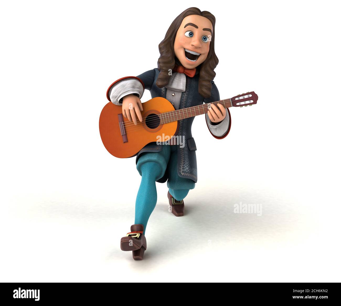 3D Illustration of a cartoon man in historical baroque costume Stock ...