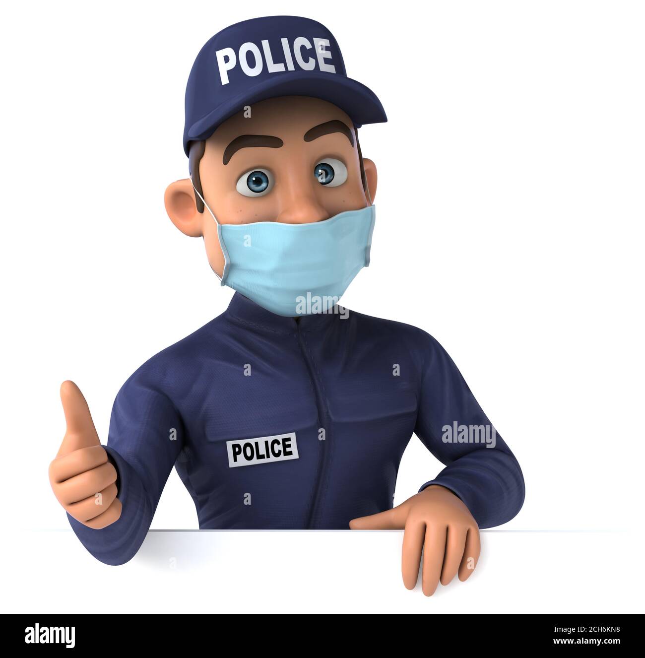 Fun 3D illustration of a cartoon Police Officer Stock Photo - Alamy