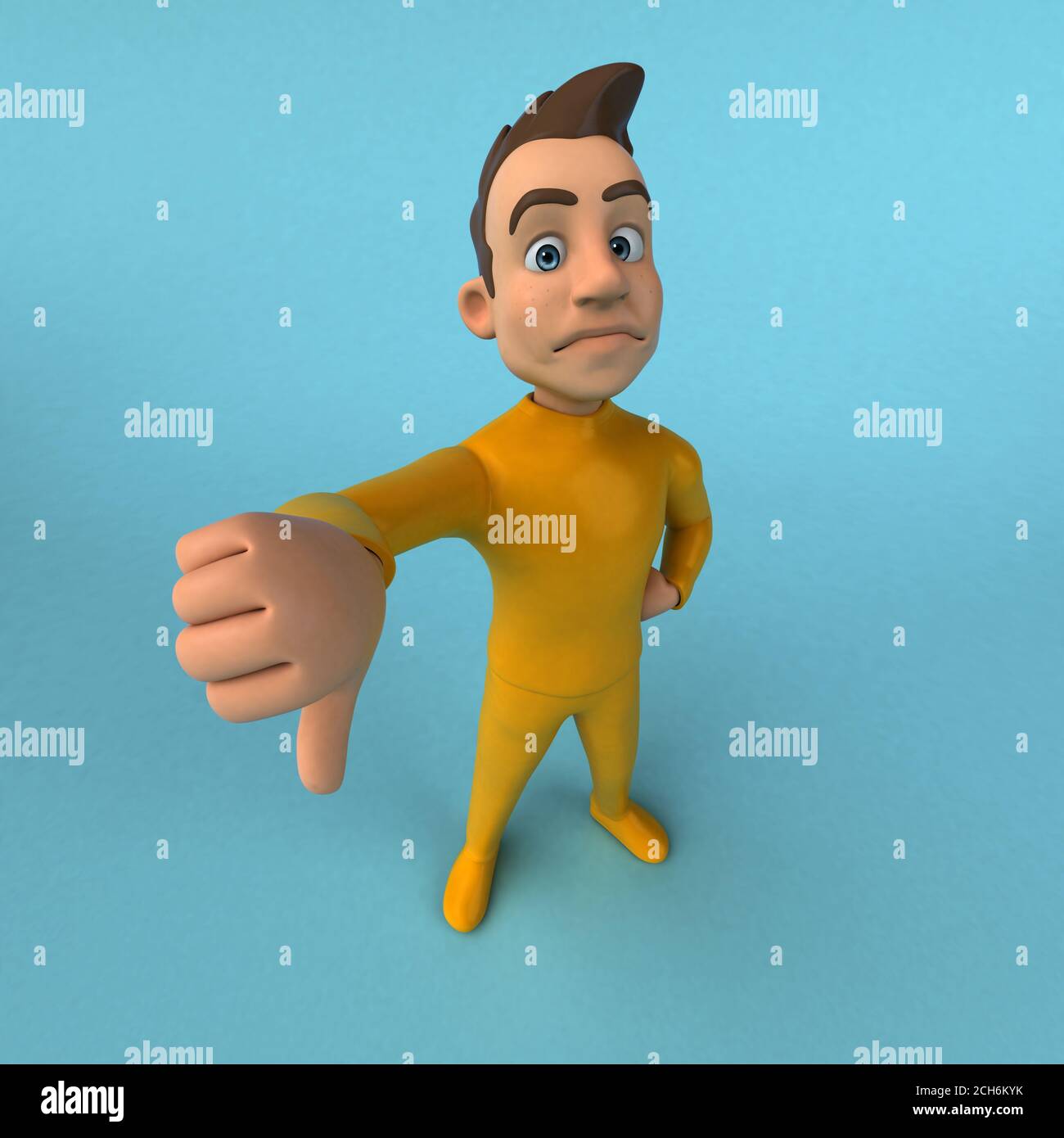Fun 3D cartoon yellow character Stock Photo - Alamy
