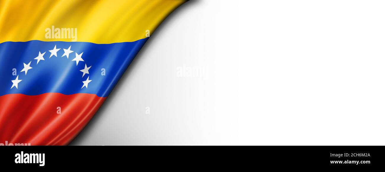 Venezuela flag isolated on white. Horizontal panoramic banner Stock ...
