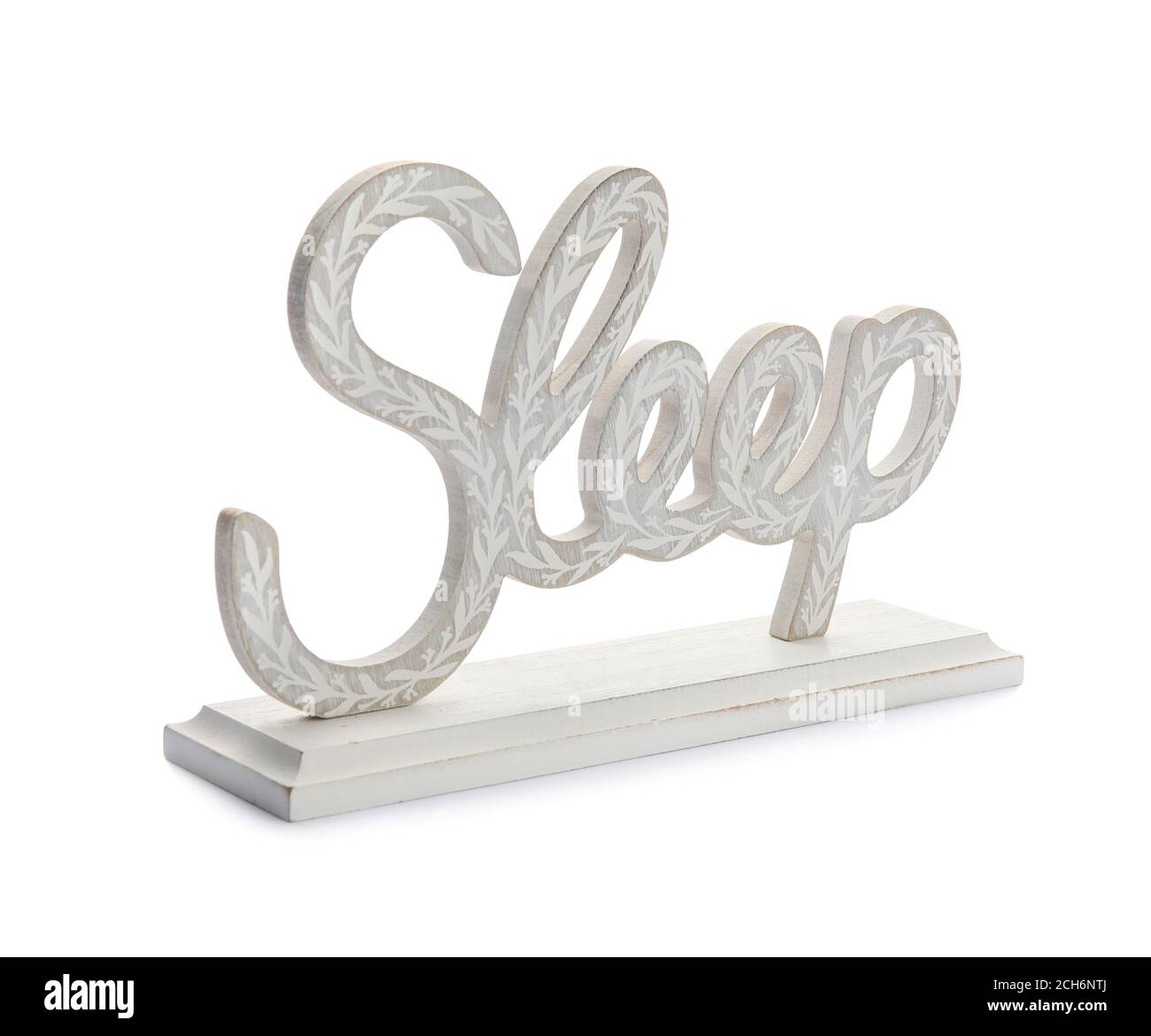 Decor in shape of word SLEEP on white background Stock Photo - Alamy