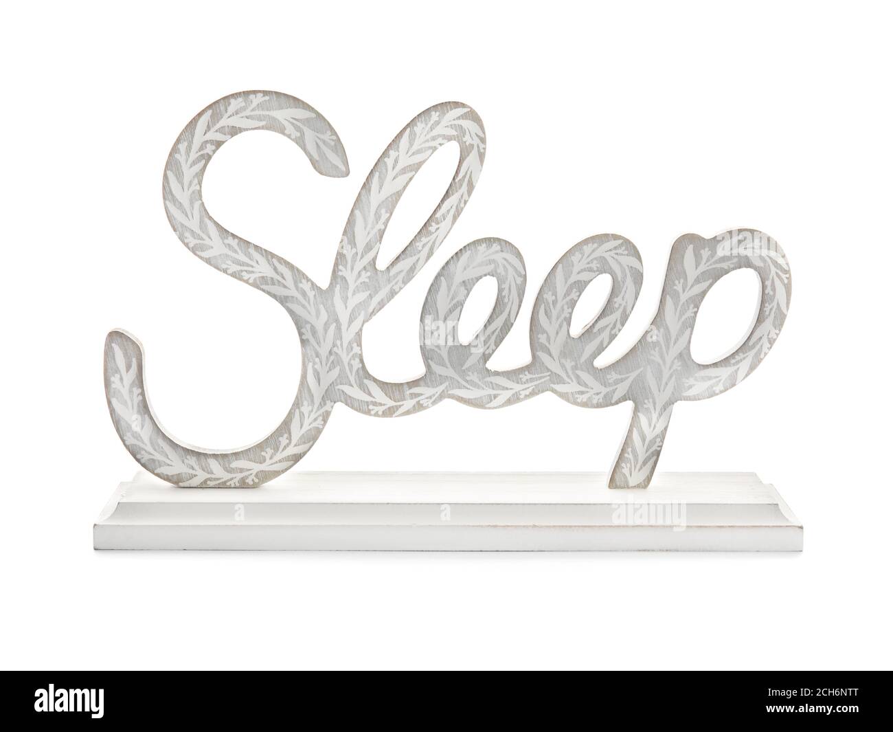 Decor in shape of word SLEEP on white background Stock Photo - Alamy