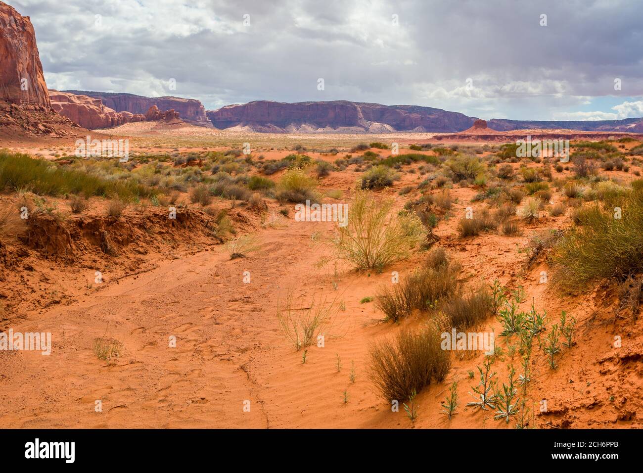 Red sandy desert at Monument Valley, Arizona, USA Stock Photo - Alamy