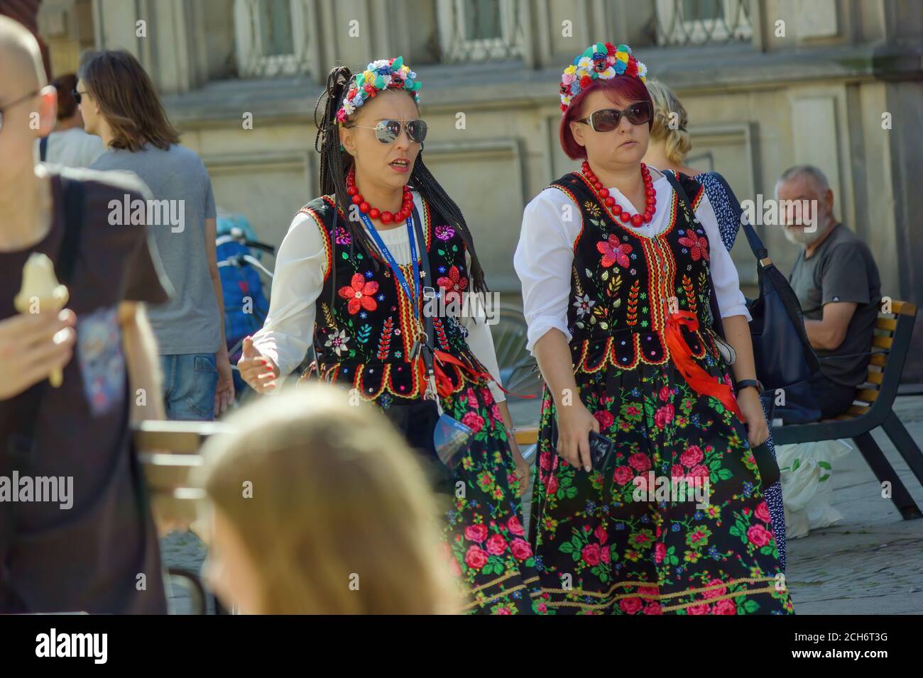Gdansk, North Poland - August 14, 2020: Couple of women dressed up in ...