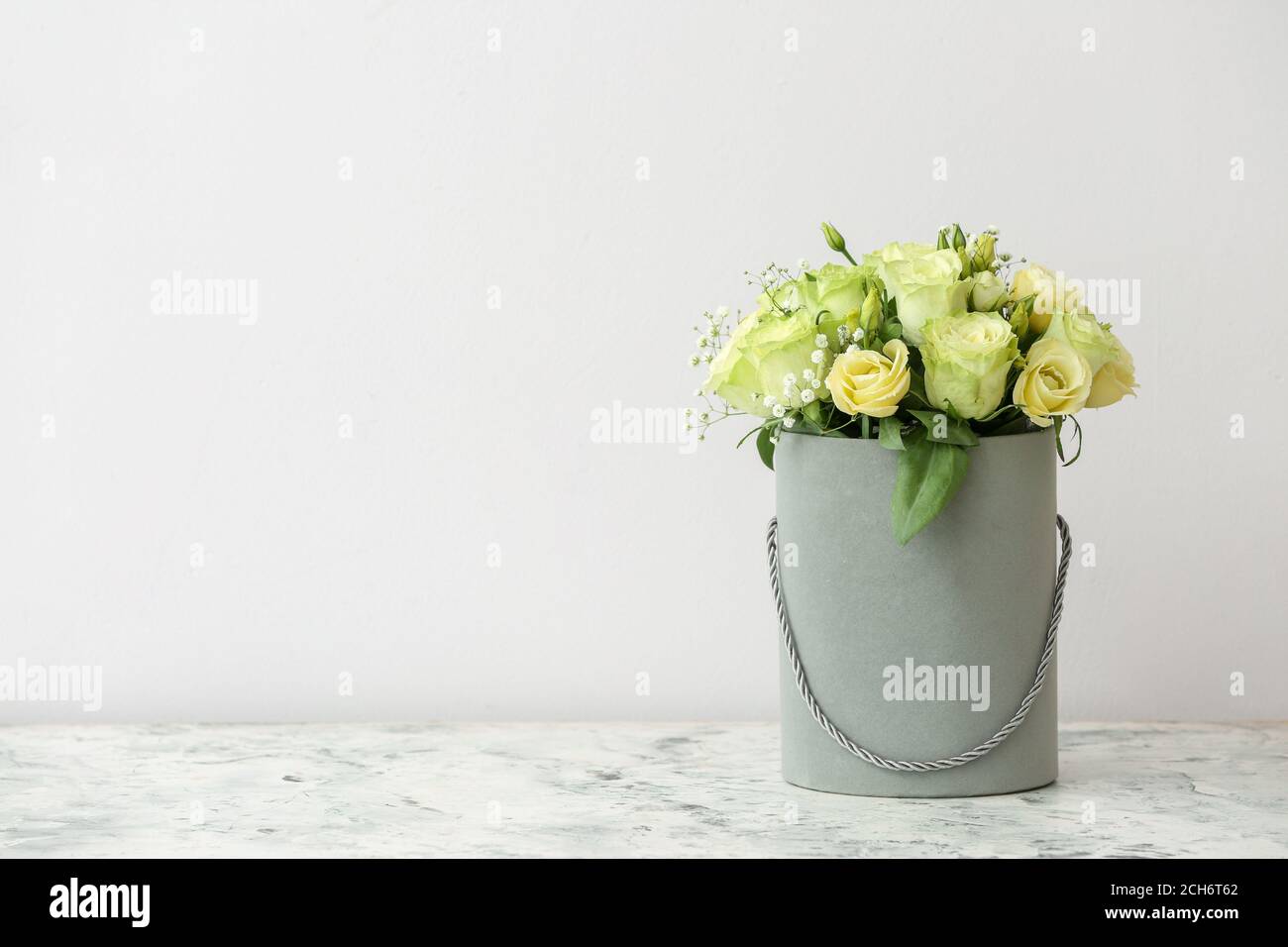 Bouquet of beautiful flowers on table Stock Photo - Alamy