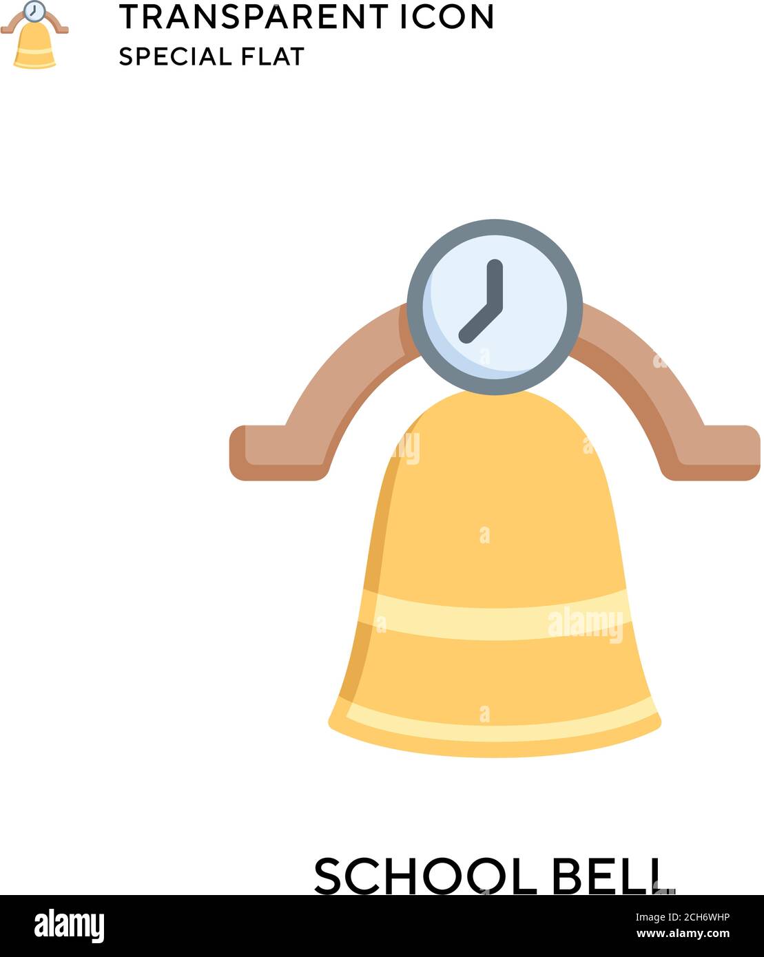 School bell vector icon. Flat style illustration. EPS 10 vector Stock ...