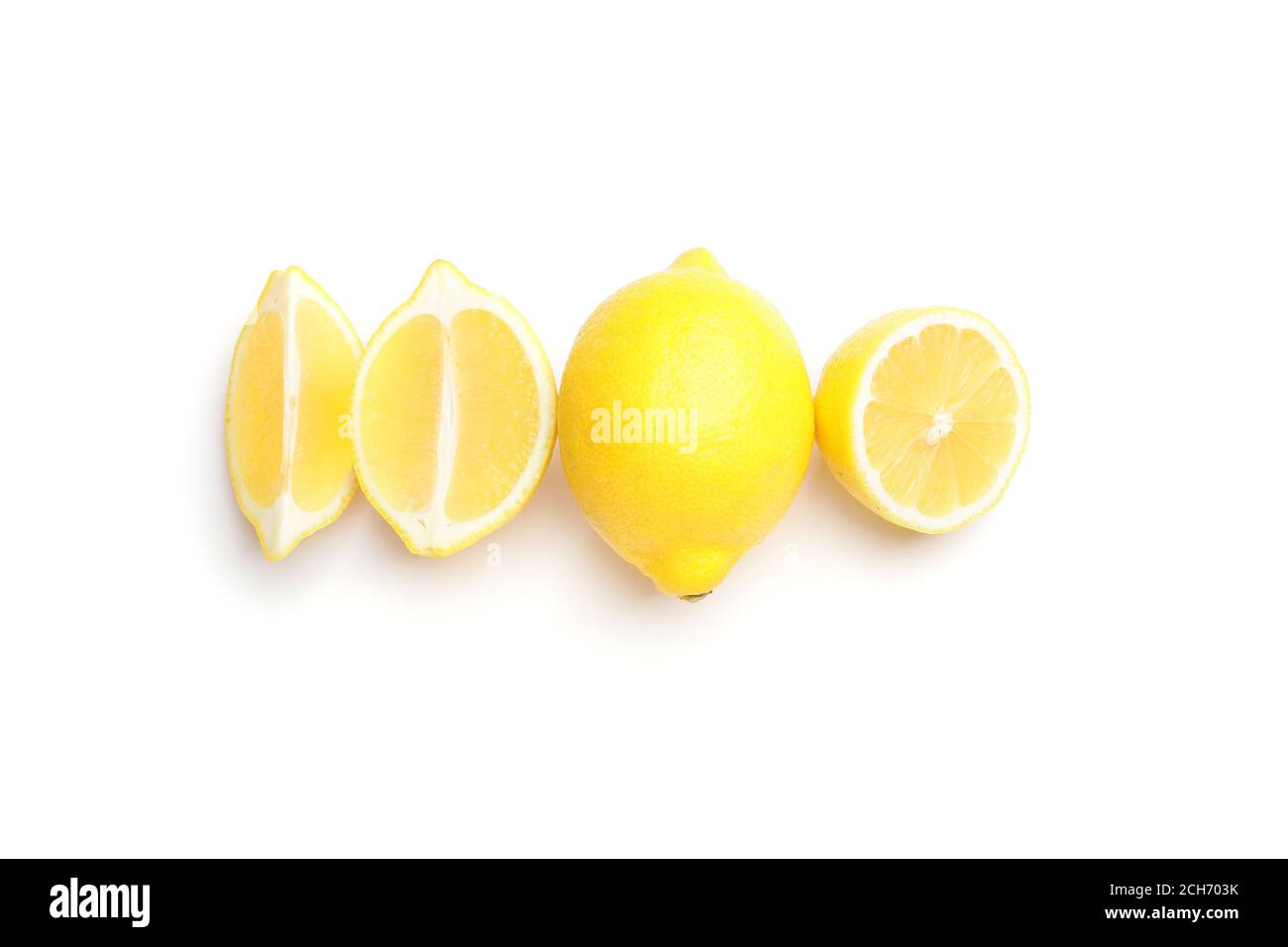 Ripe lemons on white background Stock Photo - Alamy