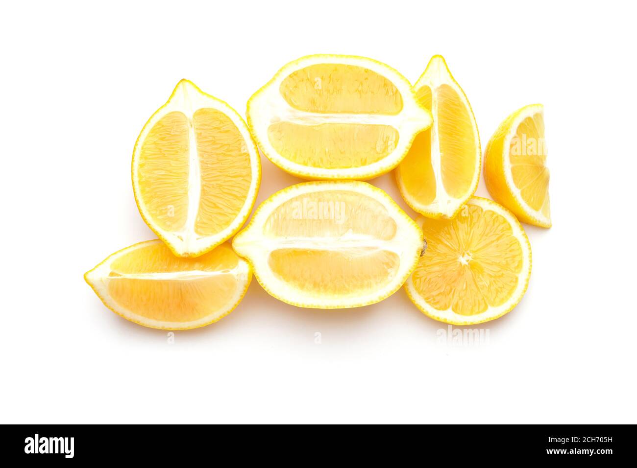 Top view cut lemons Cut Out Stock Images & Pictures - Alamy