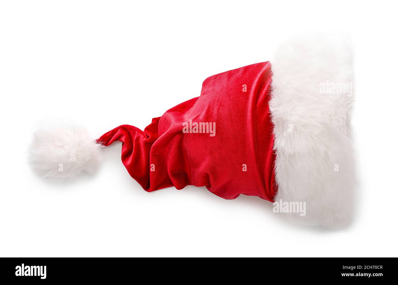 Santa Claus hat isolated on white Stock Photo - Alamy