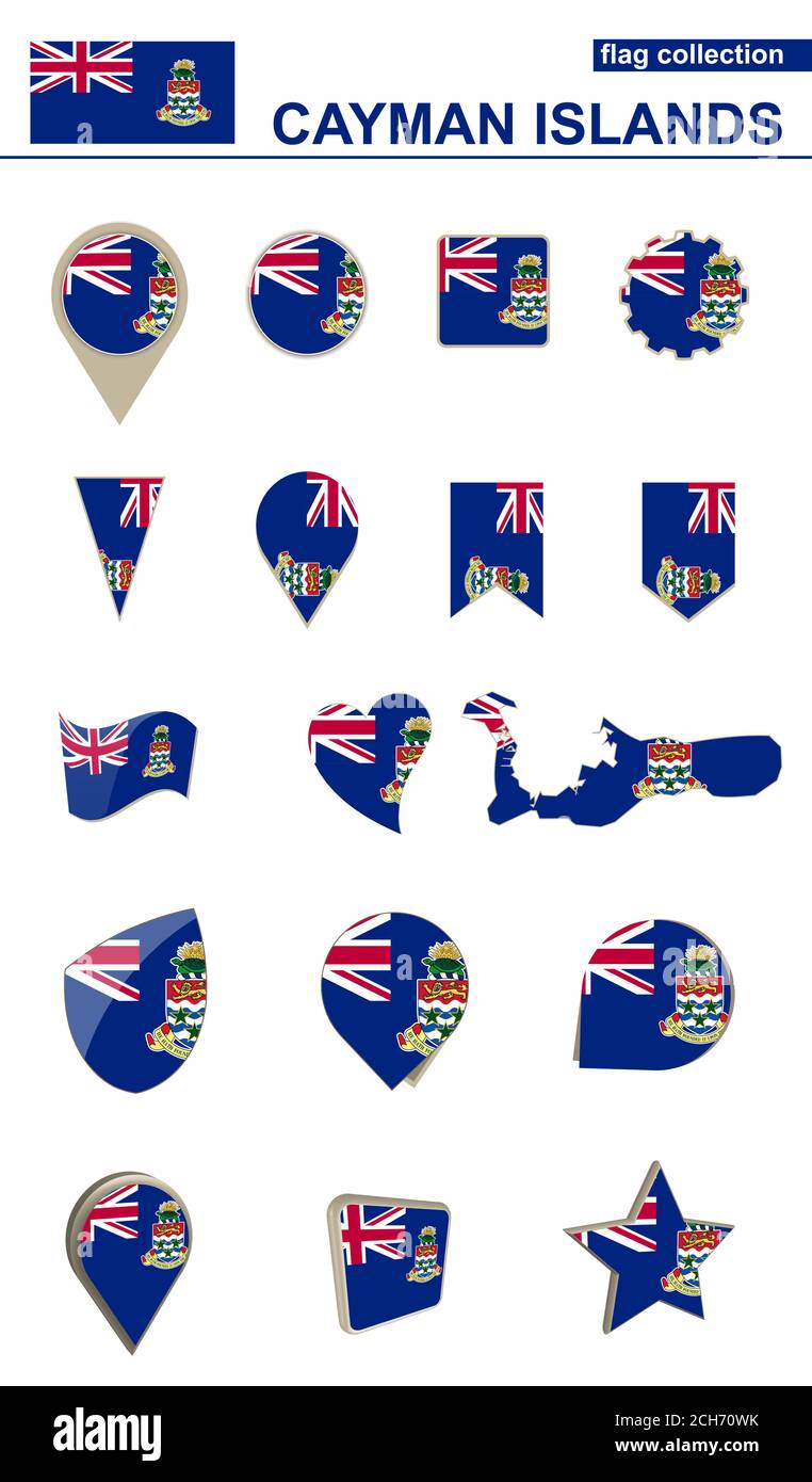 Cayman Islands Flag Collection. Big set for design. Vector Illustration ...
