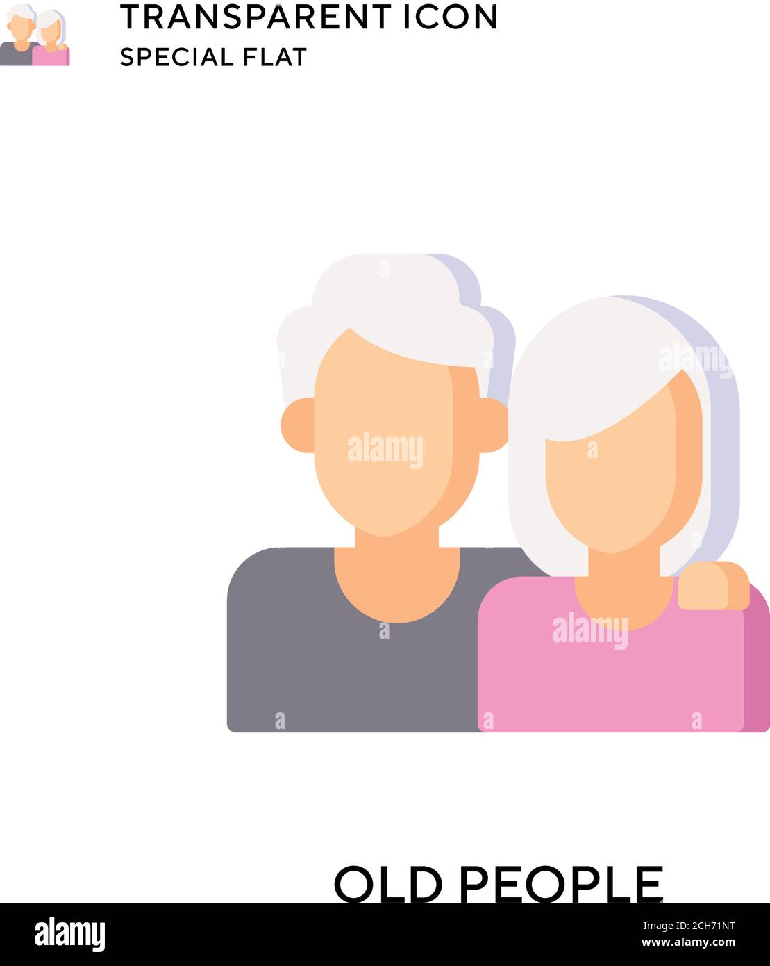 Old people vector icon. Flat style illustration. EPS 10 vector Stock ...