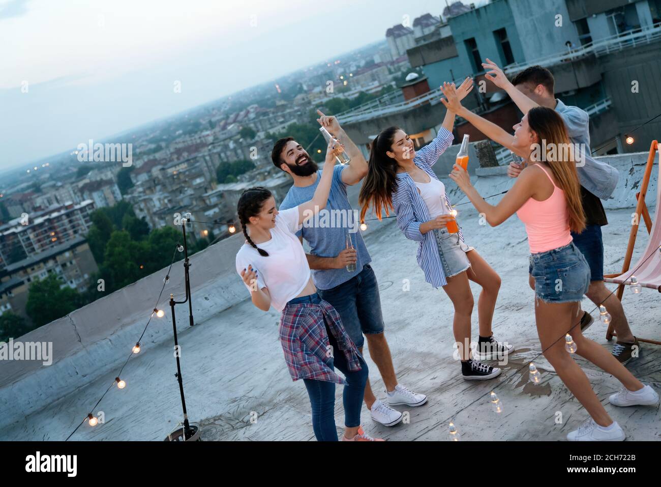 Women rooftop men man hi-res stock photography and images - Alamy