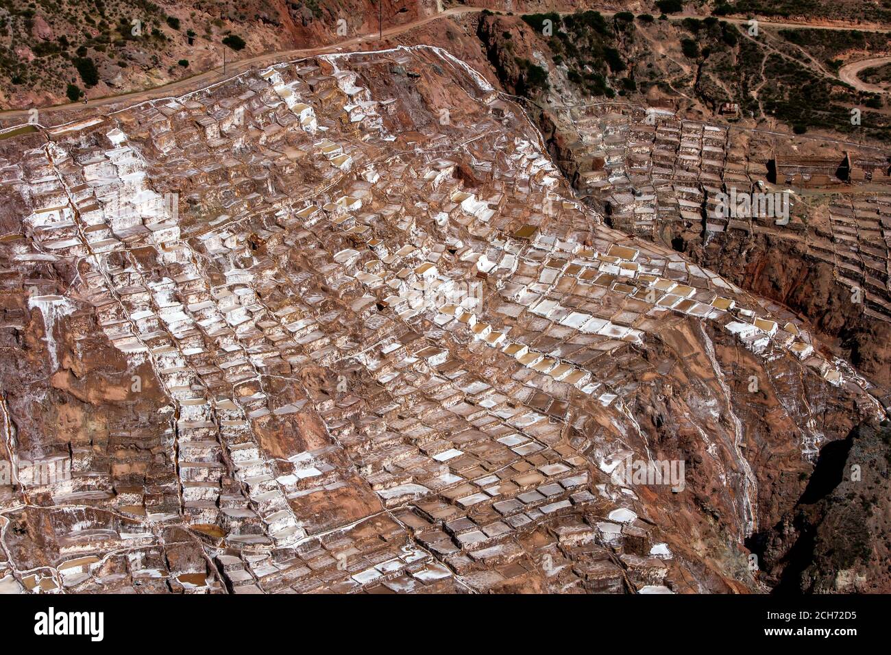 The Maras salt evaporation ponds located in the Sacred Valley of the ...