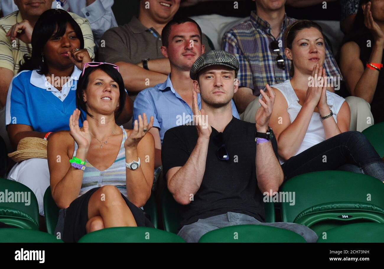 Justin Timberlake on Centre Court watching Andy Roddick. Wimbledon ...