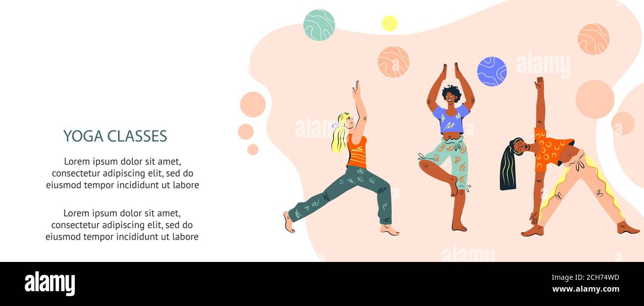 Womens yoga banner or flyer template Stock Vector Image & Art - Alamy