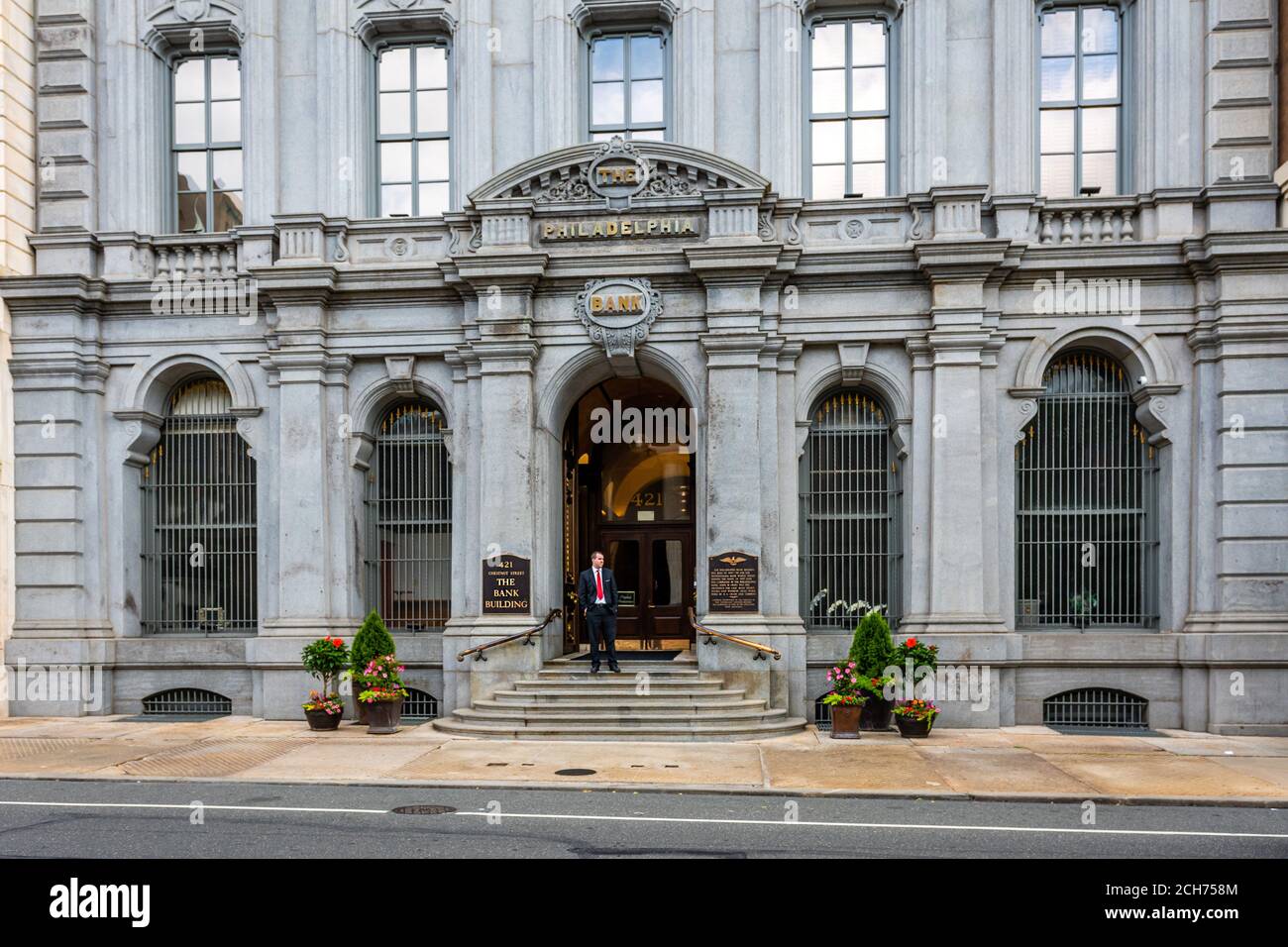 Philadelphia, Pennsylvania, USA - June 17, 2019: Entrance to the Bank ...