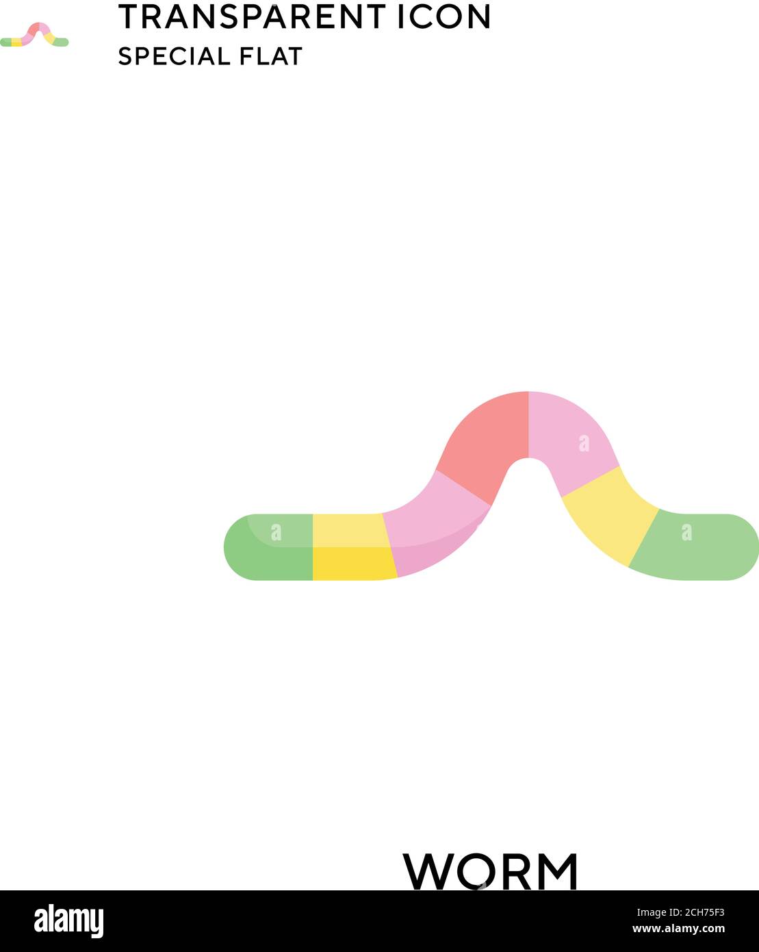 Worm vector icon. Flat style illustration. EPS 10 vector Stock Vector ...