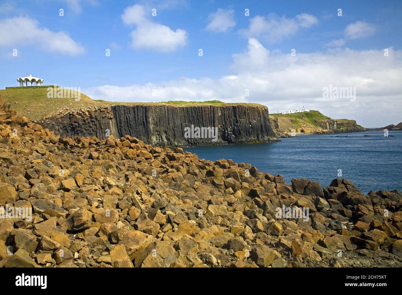 Taiwan Penghu Qimei columnar basalt coast Stock Photo - Alamy