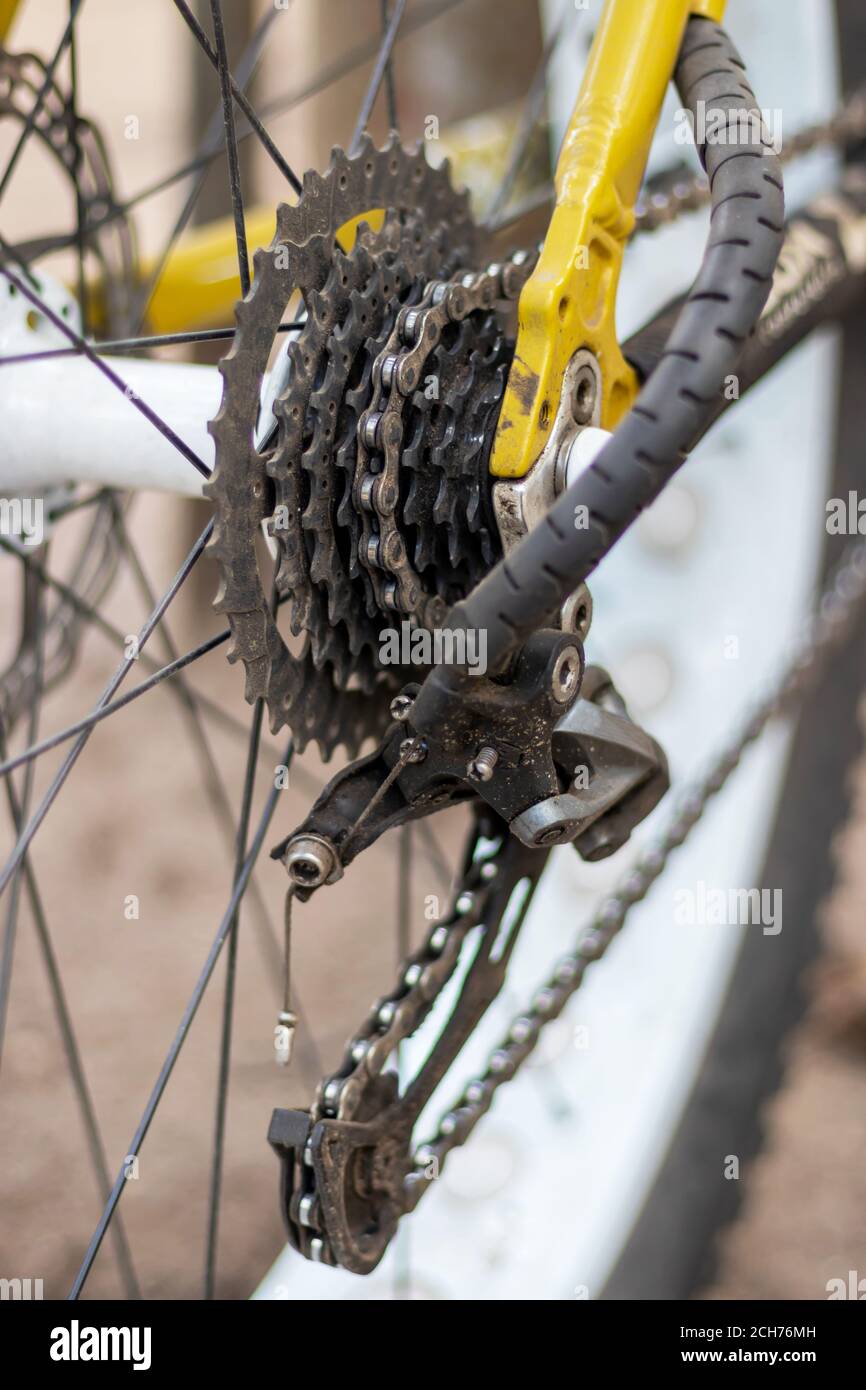 Parts from a back on the wheel of a bicycle Stock Photo - Alamy