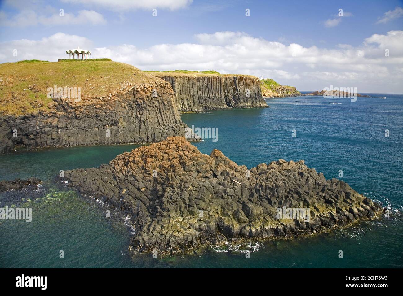 Taiwan Penghu Qimei columnar basalt coast Stock Photo - Alamy