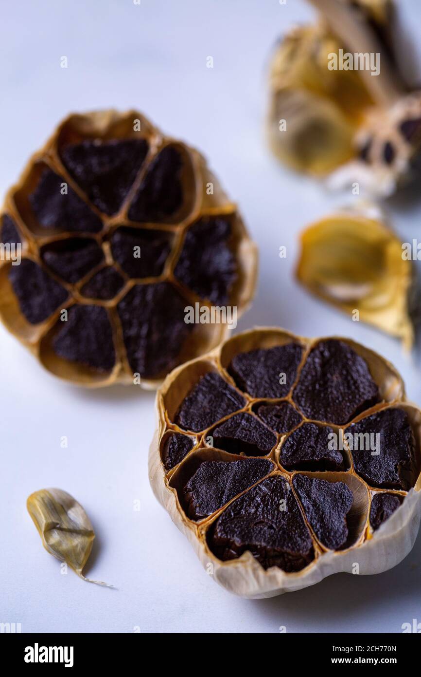 Black Garlic close up Stock Photo - Alamy